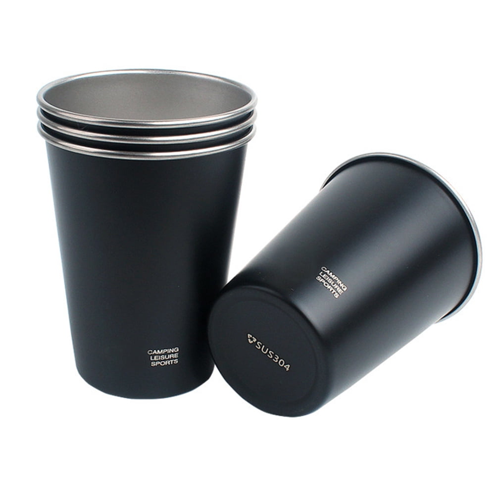4 Pack Insulated Metal Cups Double Wall Vacuum Tumbler Drinking Cups ...