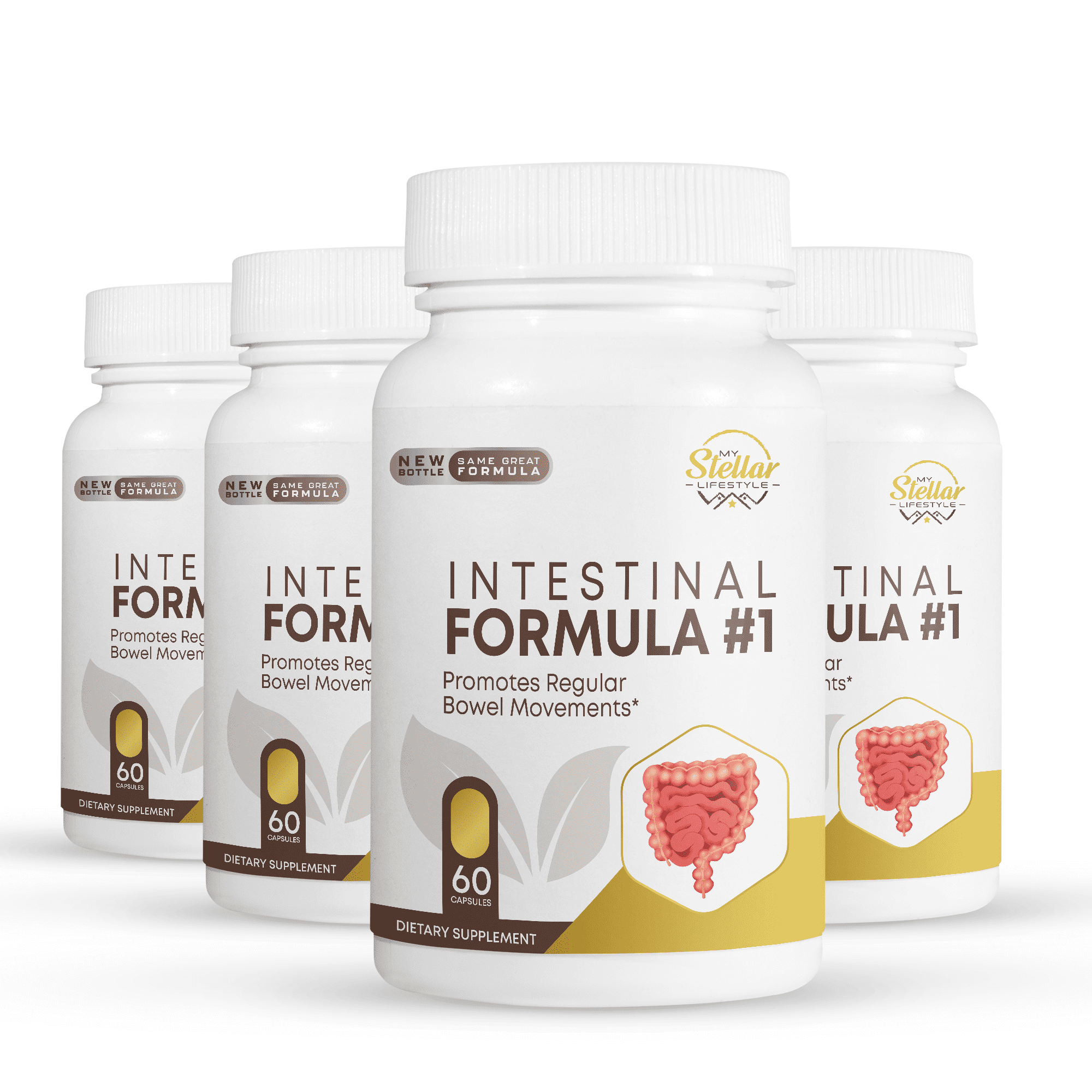 4 Pack Intestinal Formula #1, promotes regular bowel movements ...