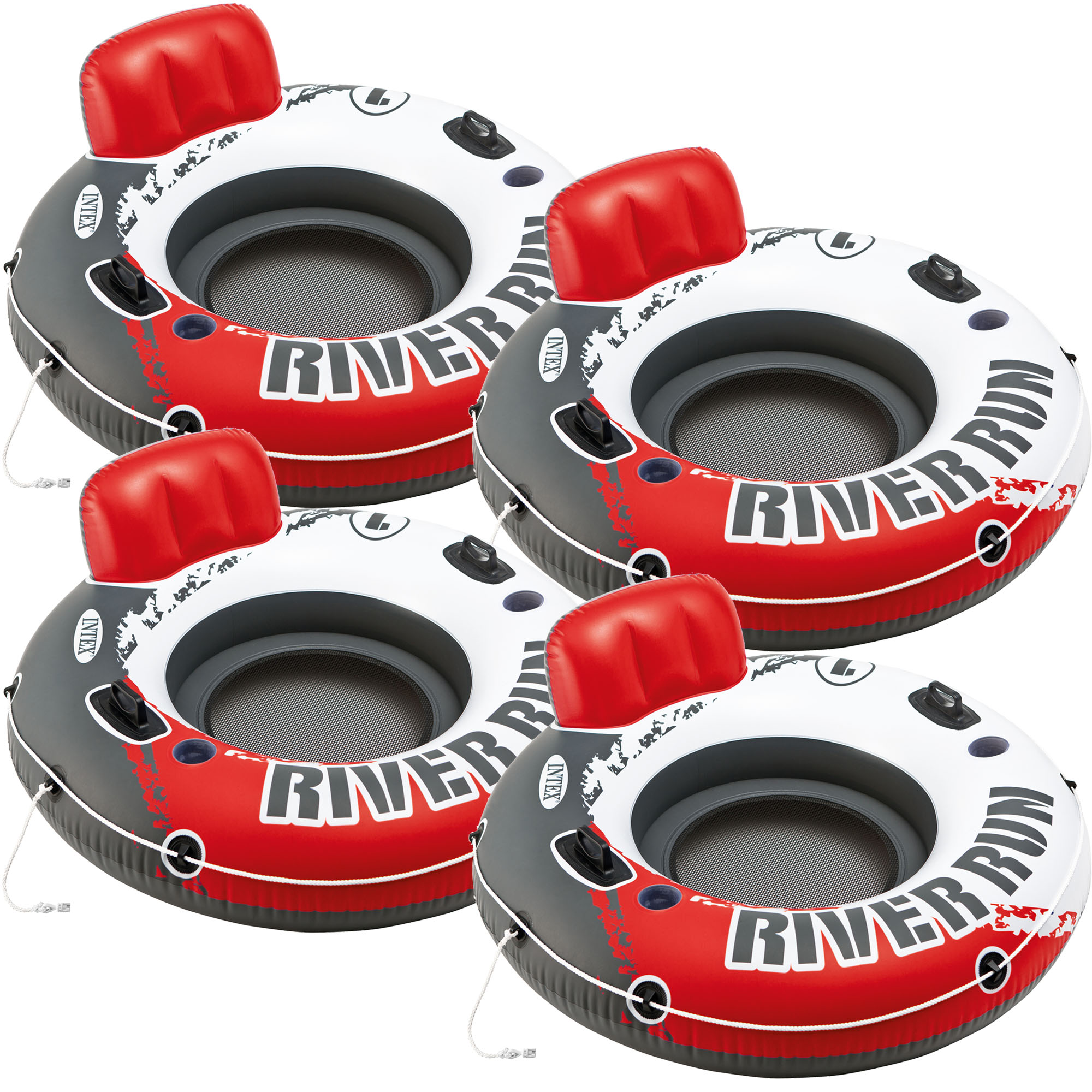 4 Pack Intex River Run I Fire Edition Red Pool Float Lounge - Walmart.com