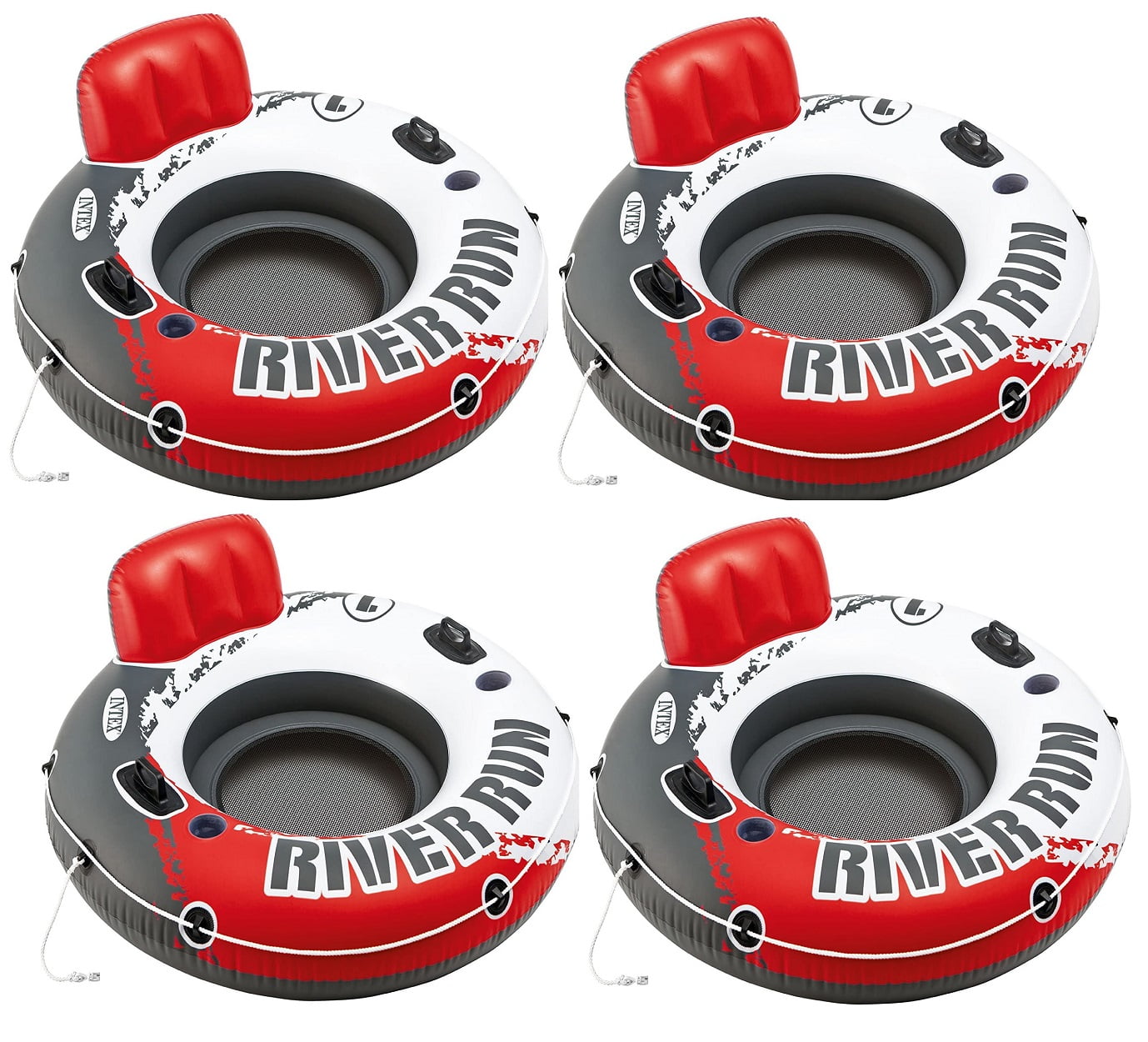 Intex 4 Pack River Run I Fire Edition Red Pool Float Lounger for Lake ...