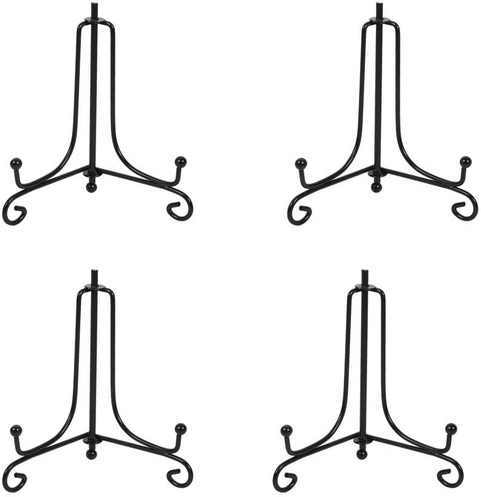 (4 Pack) Iron Display Stand, Black Iron Easel Plate Display Photo ...
