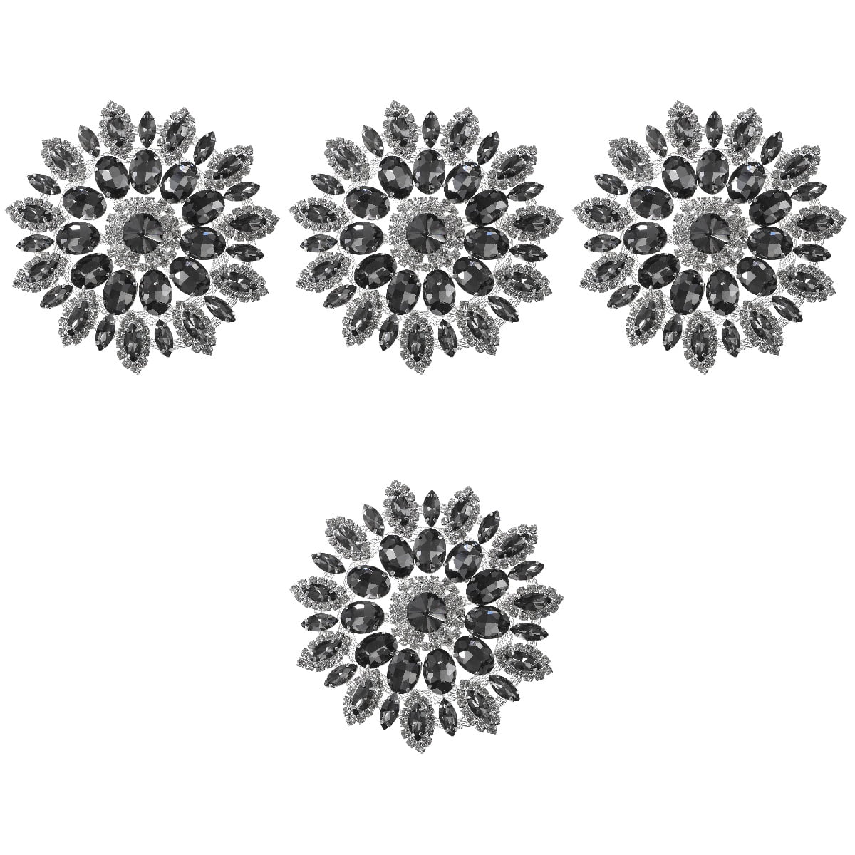 4 Pack Iron Patch Brooches Red Ribbons with Pins Party Miss Dark Grey ...