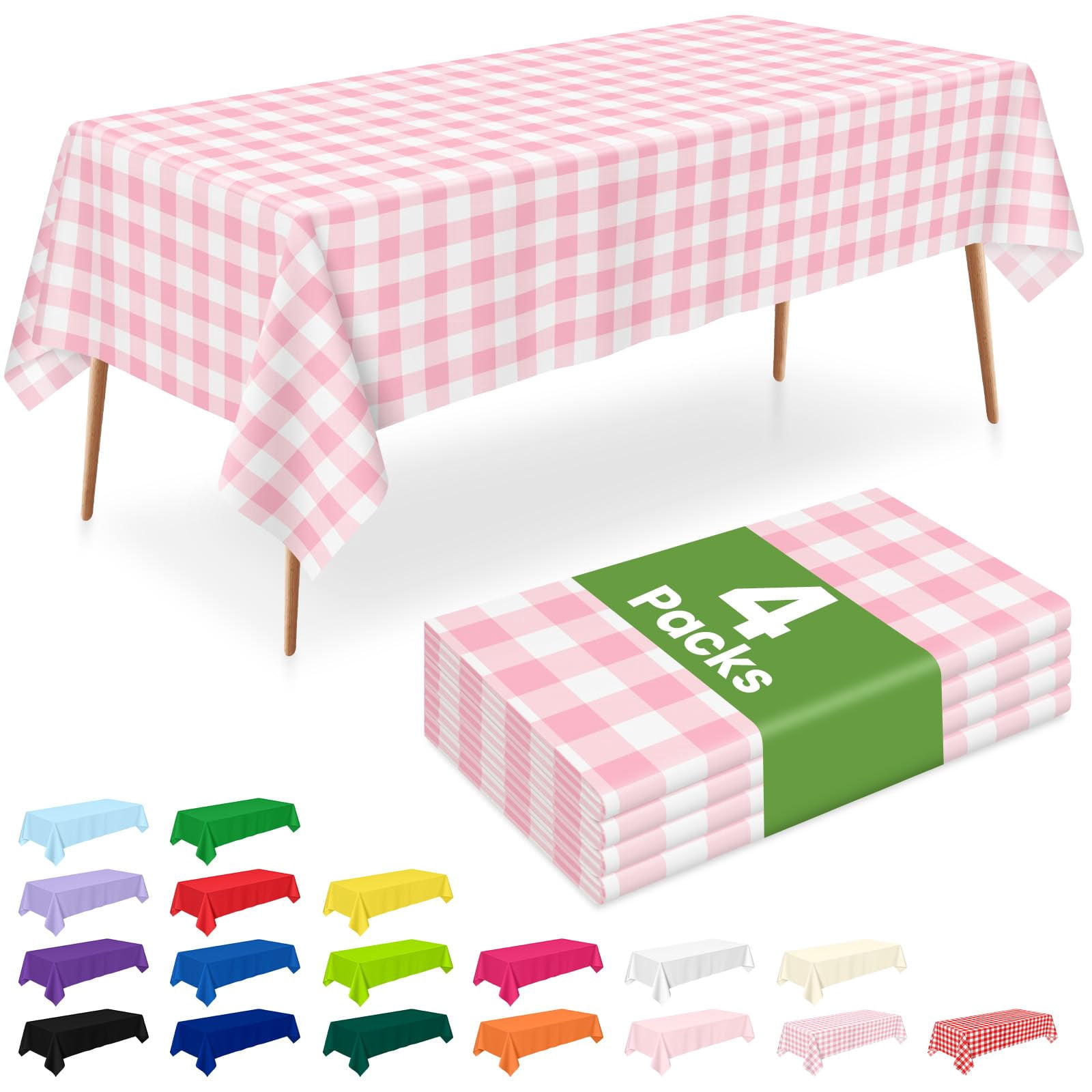 4 Pack Ivory Disposable Rectangle Tablecloths 54x108 Inch Fall Harvest ...