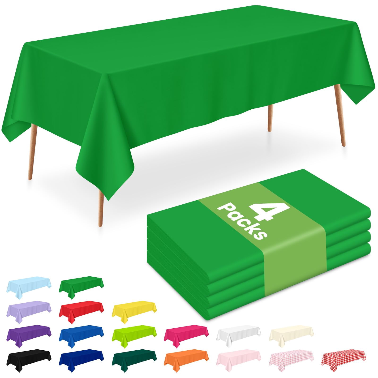 4 Pack Ivory Disposable Rectangle Tablecloths 54x108 Inch Fall Harvest ...