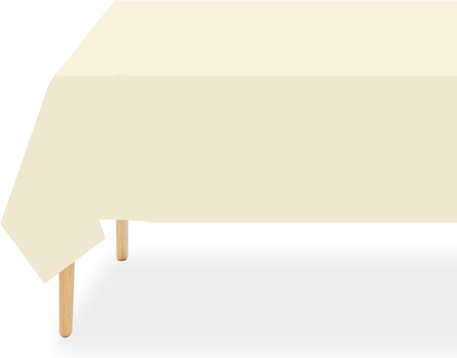 4 Pack Ivory Plastic Tablecloth Disposable Table Covers for Parties ...