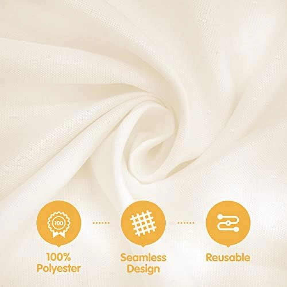 4 Pack Ivory Tablecloths for 8 Foot Rectangle Tables 90 x 156 Inch ...