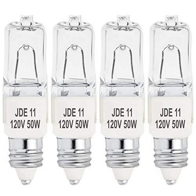 BluexBulbs 4-Pack JDE11 120V 50W Halogen Bulbs, Warm White T4 E11 for ... BluexBulbs 4-Pack JDE11 120V 50W Halogen Bulbs, Warm White T4 E11 for ...