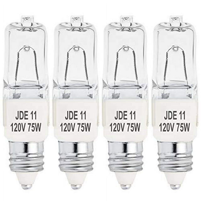 4-Pack JDE11 120V 75W Halogen JDE11 75W Bulb Warm White 75 Watt T4 E11 Bulb JD E11 T4 75W for ...