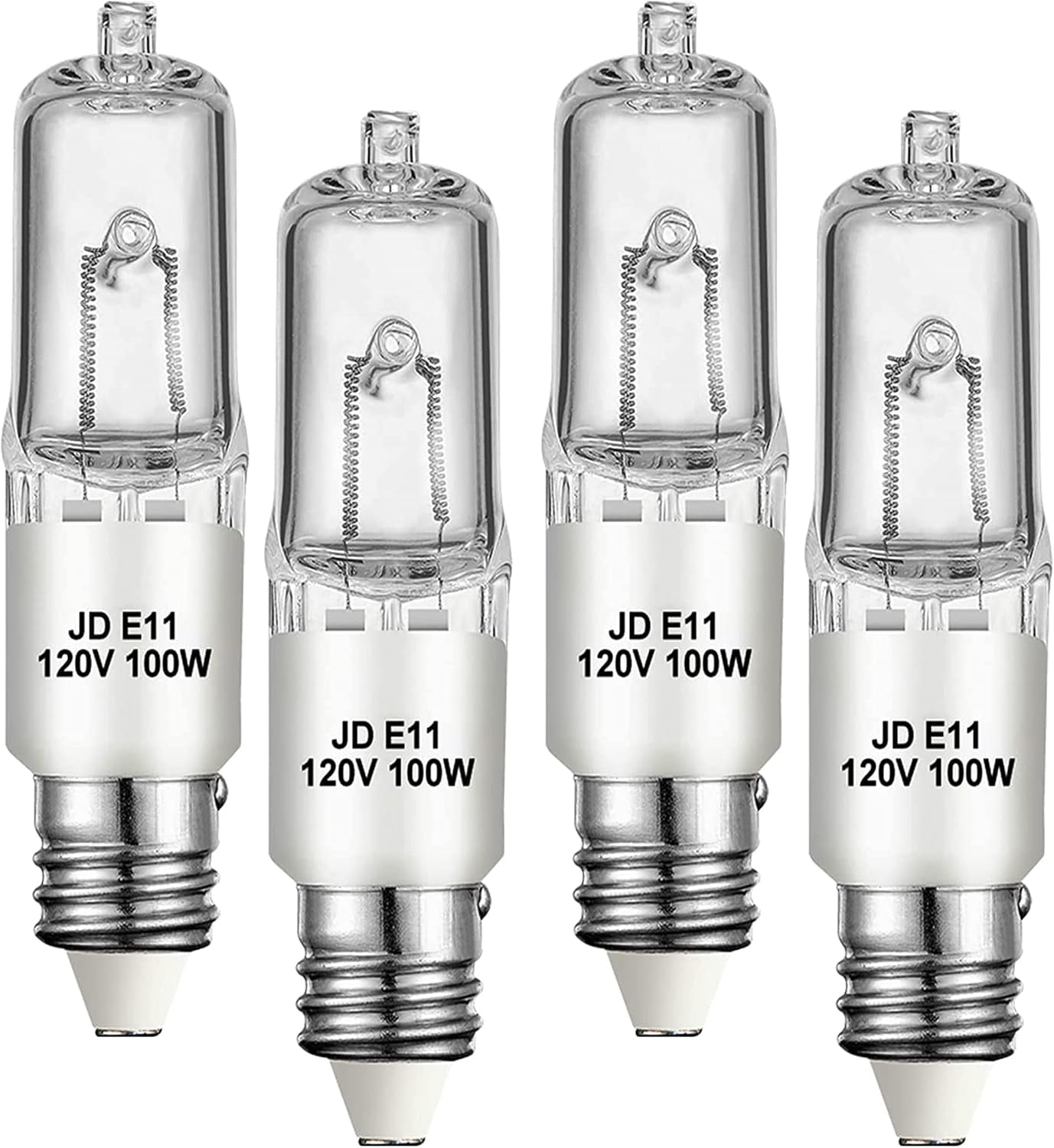 4 Pack JDE11 Bulb,120V 100W Halogen Candelabra Bulbs,T4 Mini Base JD ...
