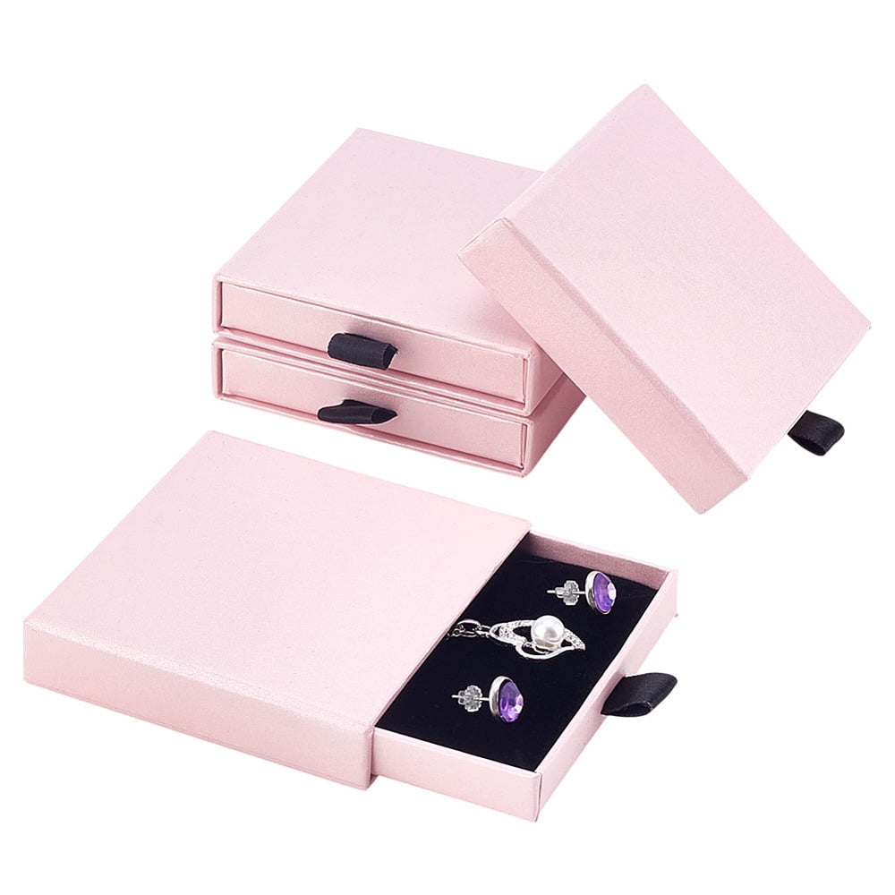 4 Pack Jewelry Gift Boxes Cardboard Jewelry Box 3.15x3.19x0.71 Inch ...