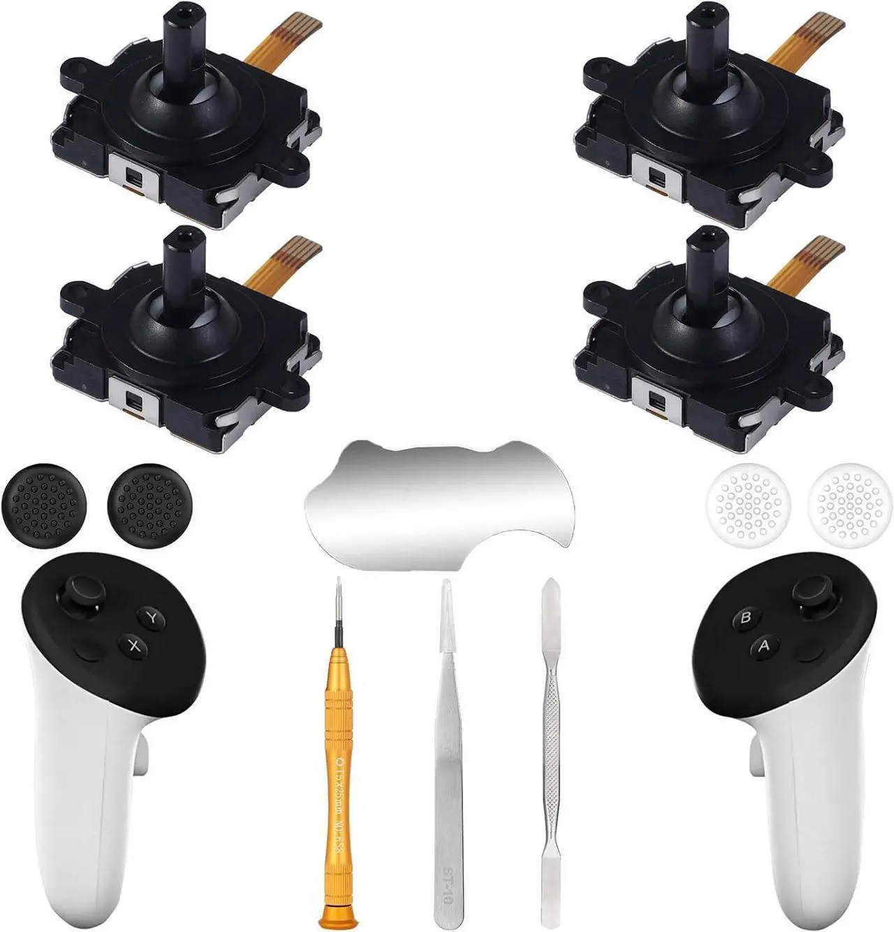 4 Pack Joystick Replacement Kit for Meta Quest 3 Controller (12 in one ...