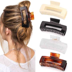 Enchante Wide-Curved No-Slip Claw Clips, Multicolor & Peach Painted, 2 ...