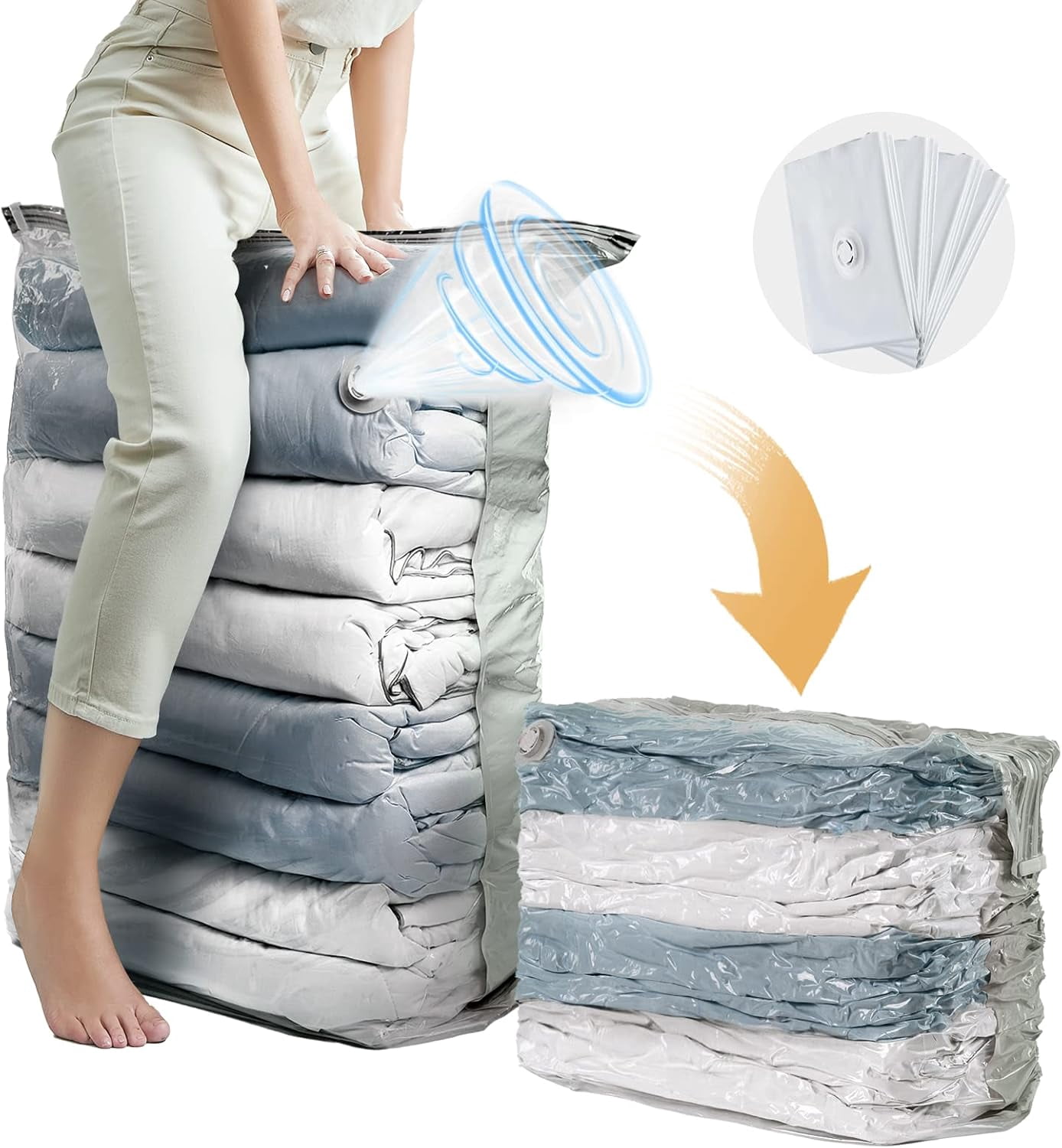 4 Pack Jumbo Vacuum Storage Bags, Extra Large Vacuum Seal Bags,31x40x15 ...