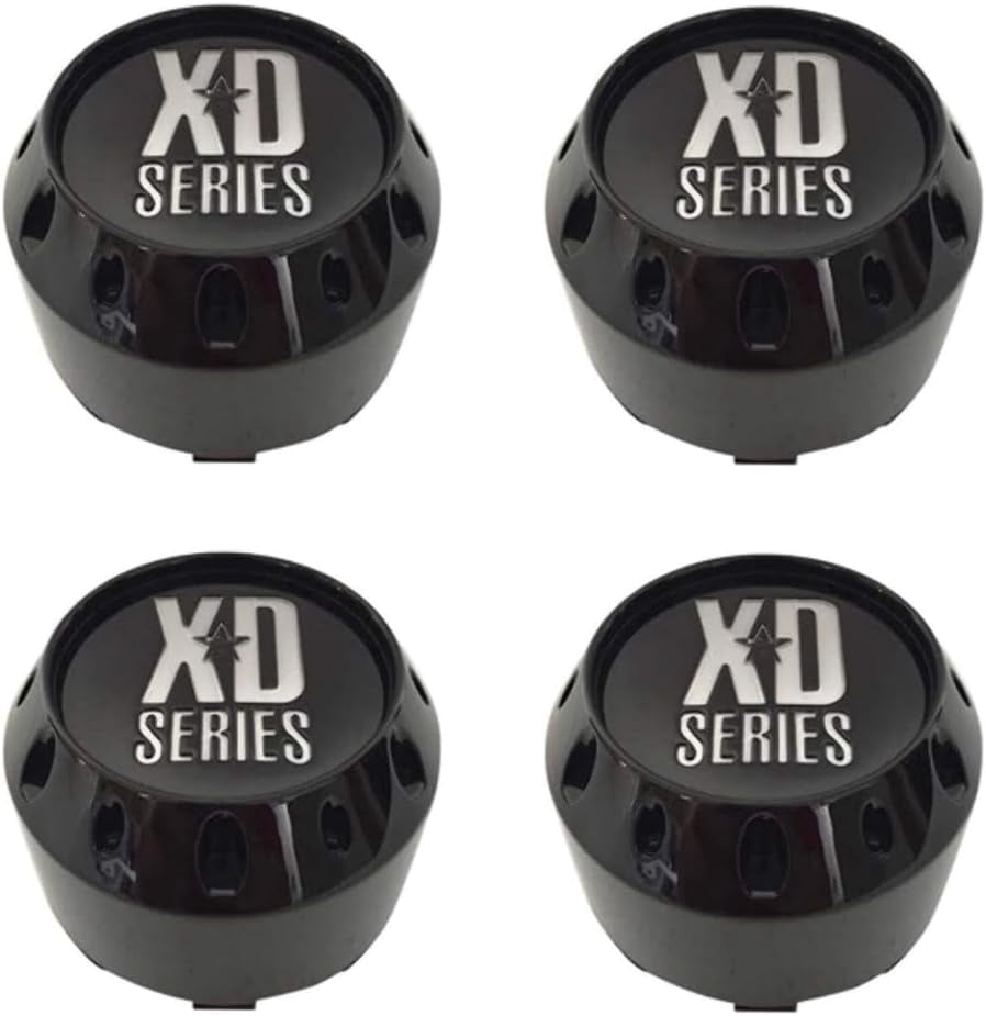 4 Pack KMC XD Series 464K106GB Gloss Black 6 Lug Center Caps - Walmart.com