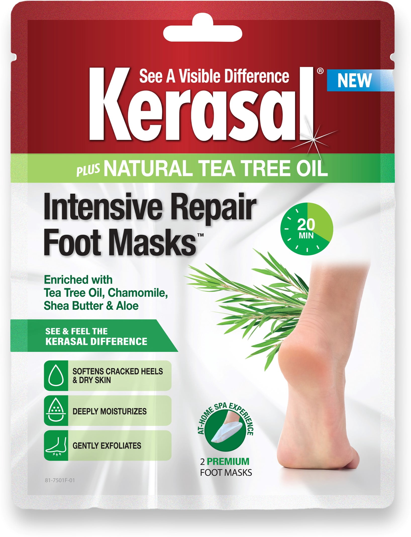 4 Pack - Kerasal Intensive Repair Foot Mask for Cracked and Dry Feet ...