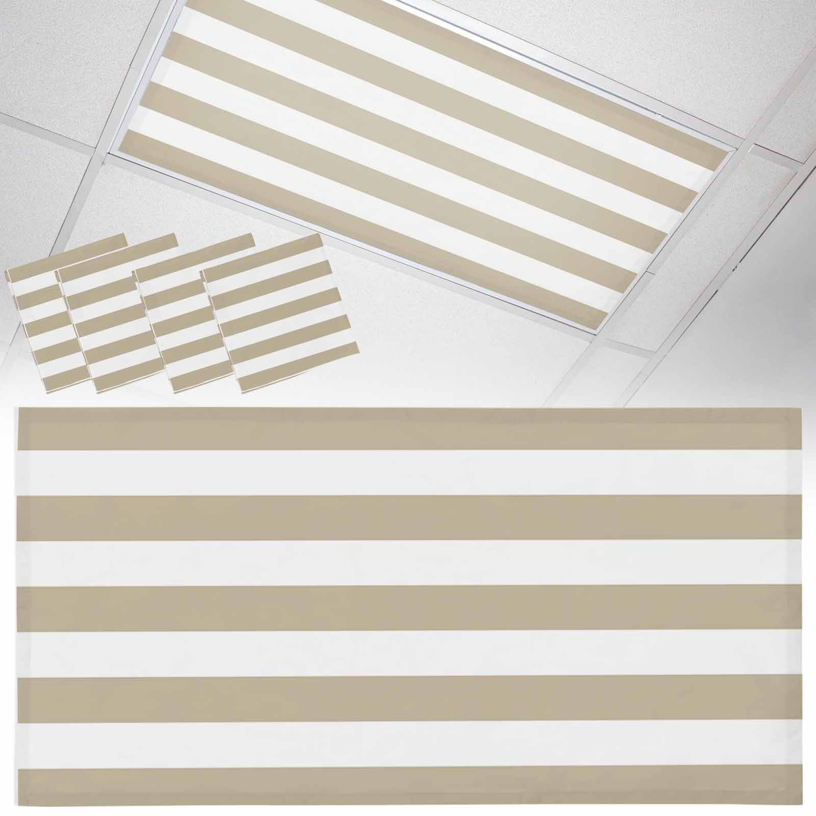 4 Pack Khaki and Fluorescent Light Covers for Ceiling Lights White ...
