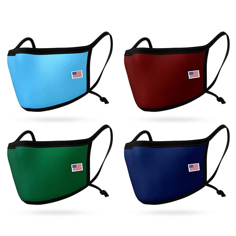 4 Pack Kids Size Face Masks Adjustable Double Layer Washable Reusable ...