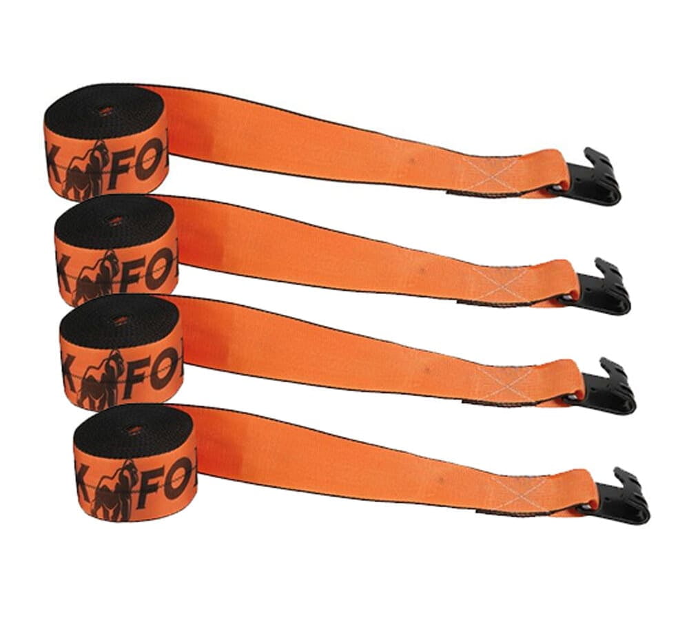 (4 Pack) Kinedyne K Force Winch Straps 4" x 30" Orange Heavy Duty Tie ...