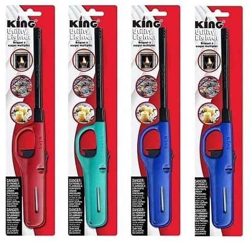 4 Pack King Long Lighter Multi Utility Lighter Assorted Colors ...