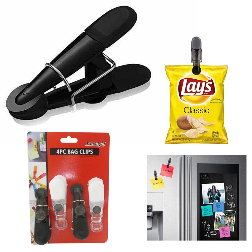4 Pack Kitchen Bag Clips Magnet Food Chip Multipurpose Clip Fridge ...