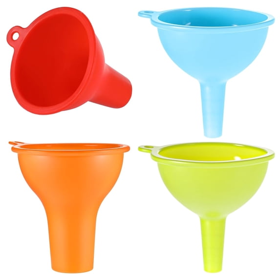 4 Pack Kitchen Silicone Funnel, 4 Colors Kitchen Funnel Set Wide Mouth ...