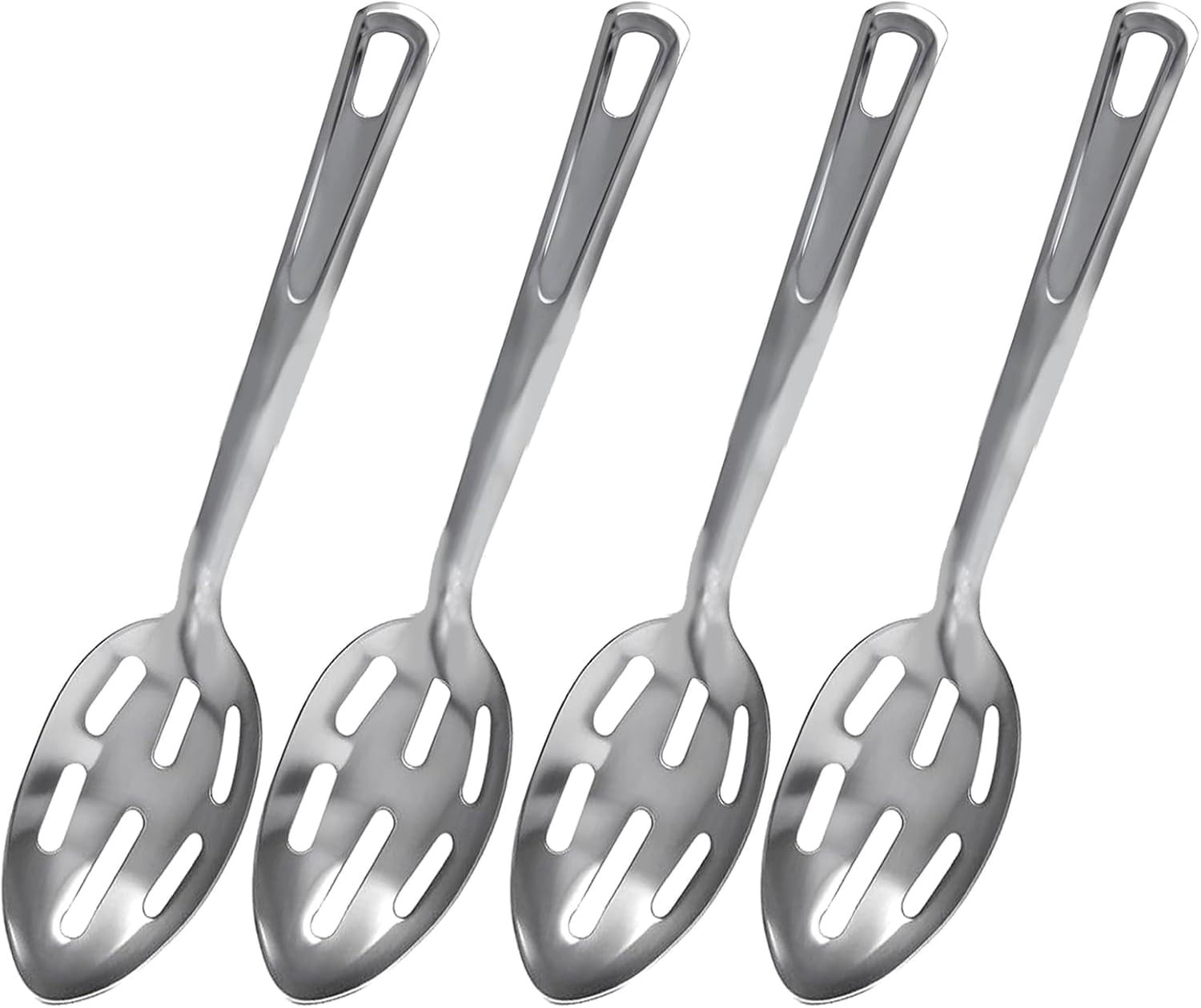 4 Pack Kitchen Slotted Spoon Stainless Steel, Stiring Large Spoons, 13 ...