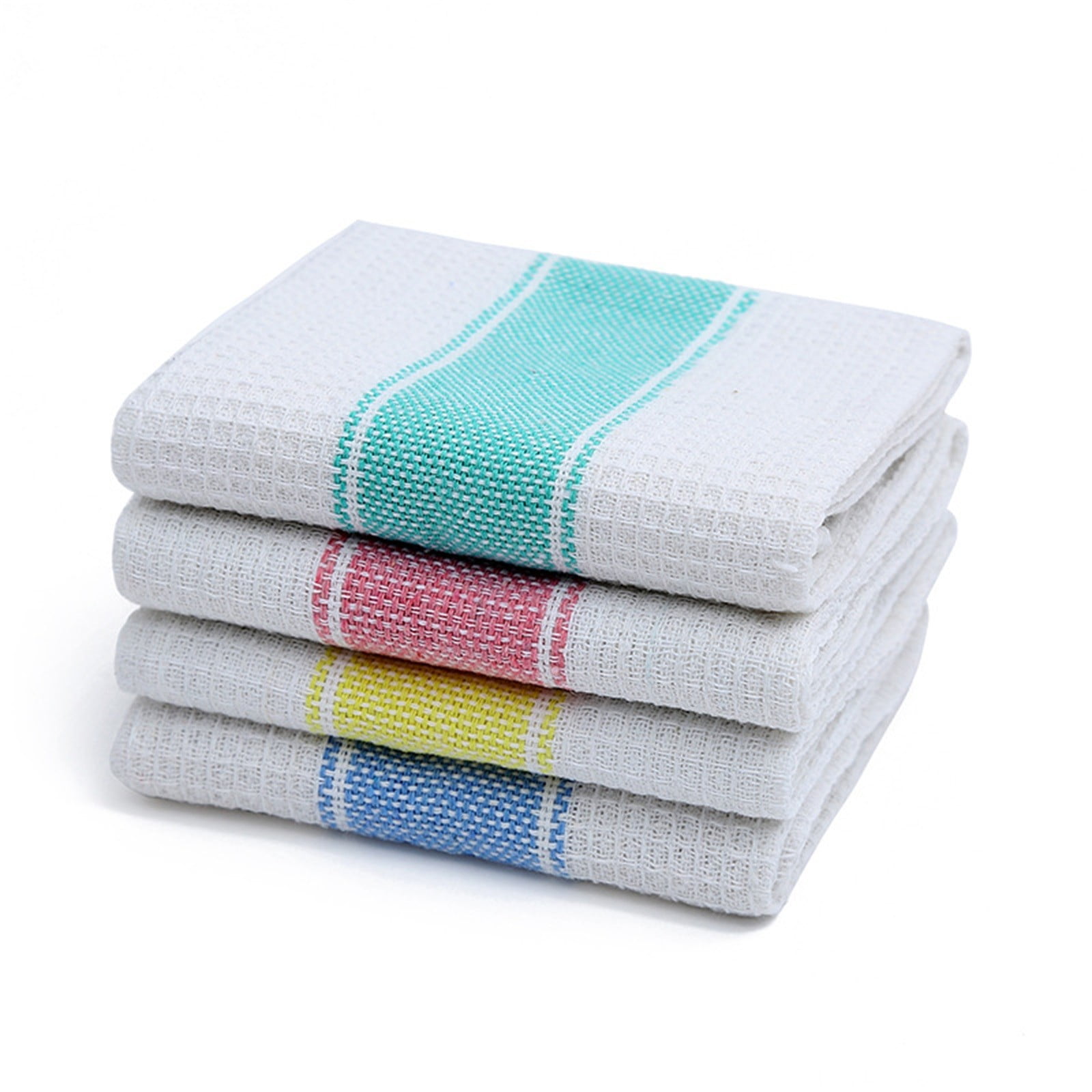 4 Pack Kitchen Towels and Dishcloths Sets,100% Cotton Soft Absorbent ...