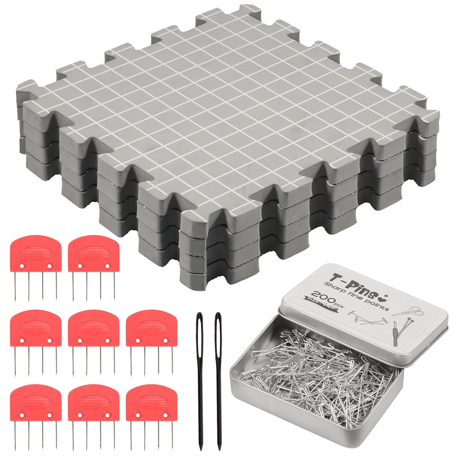 4 Pack Knitting Blocking Mats with Grid Lines for Crochet Projects ...