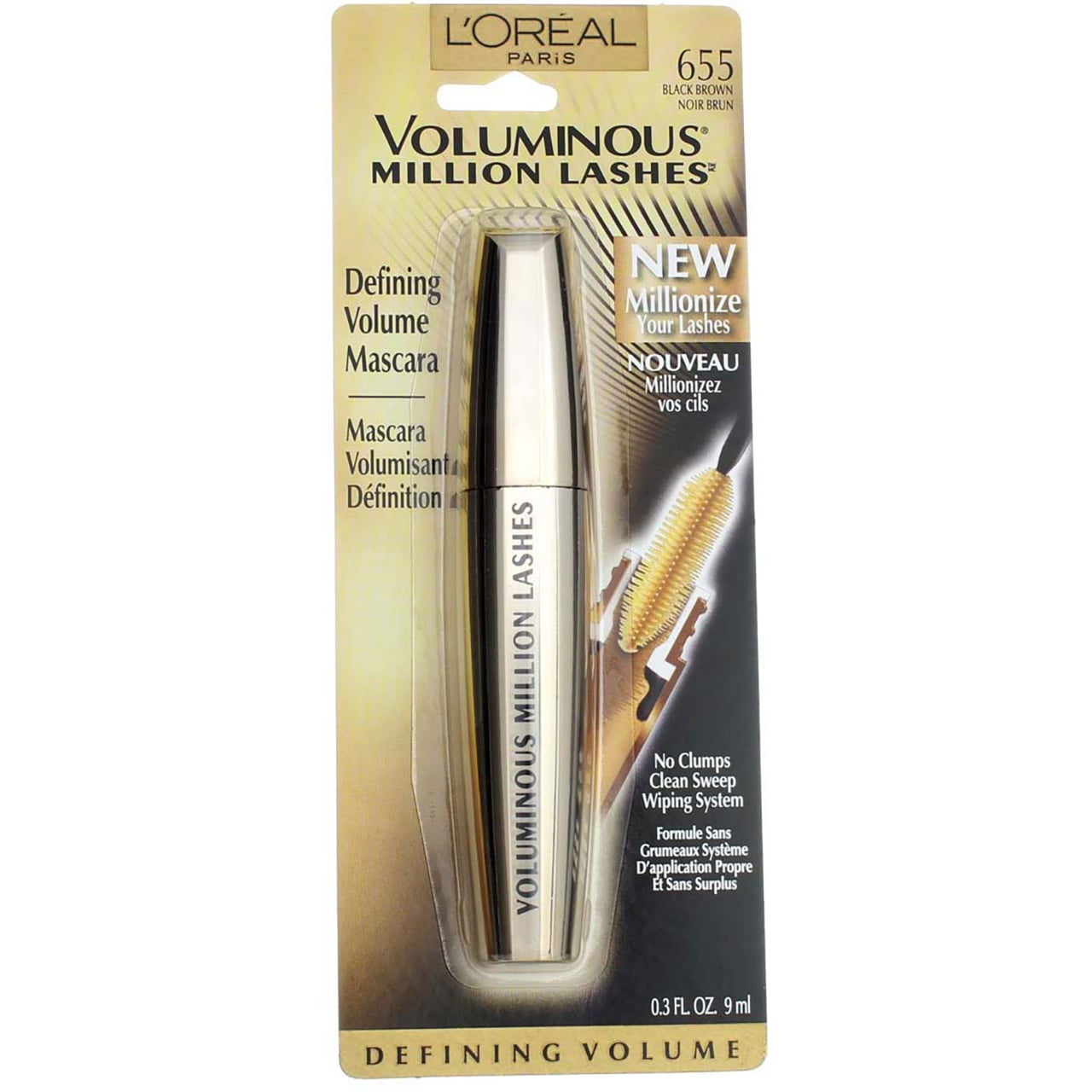 4 Pack - L'Oreal Voluminous Million Lashes Mascara, Black Brown [655 ...