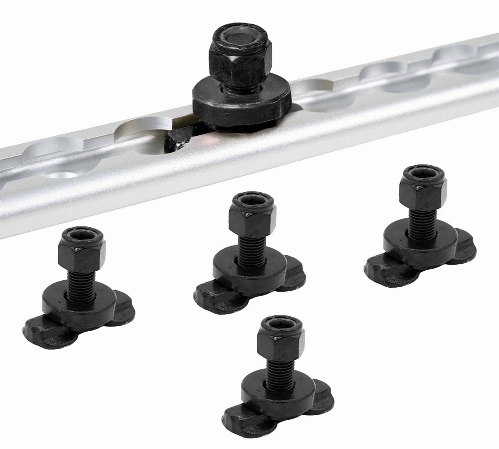 4 Pack L Track Double Lug Threaded Stud Fitting – Black Powder Coated L ...