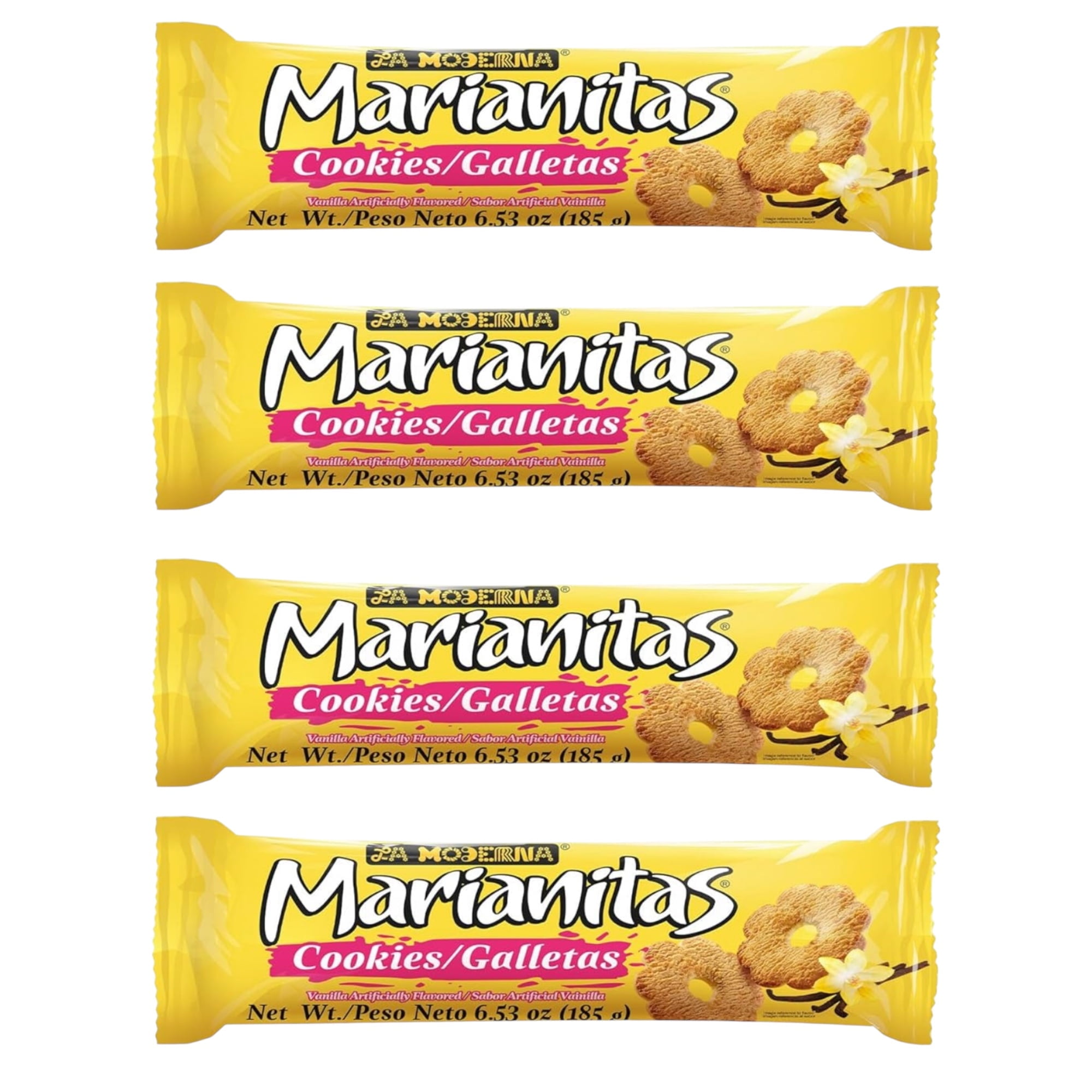 ( 4 Pack ) LA MODERNA, Marianitas Vainilla, Vanilla Cookies, Galletas ...