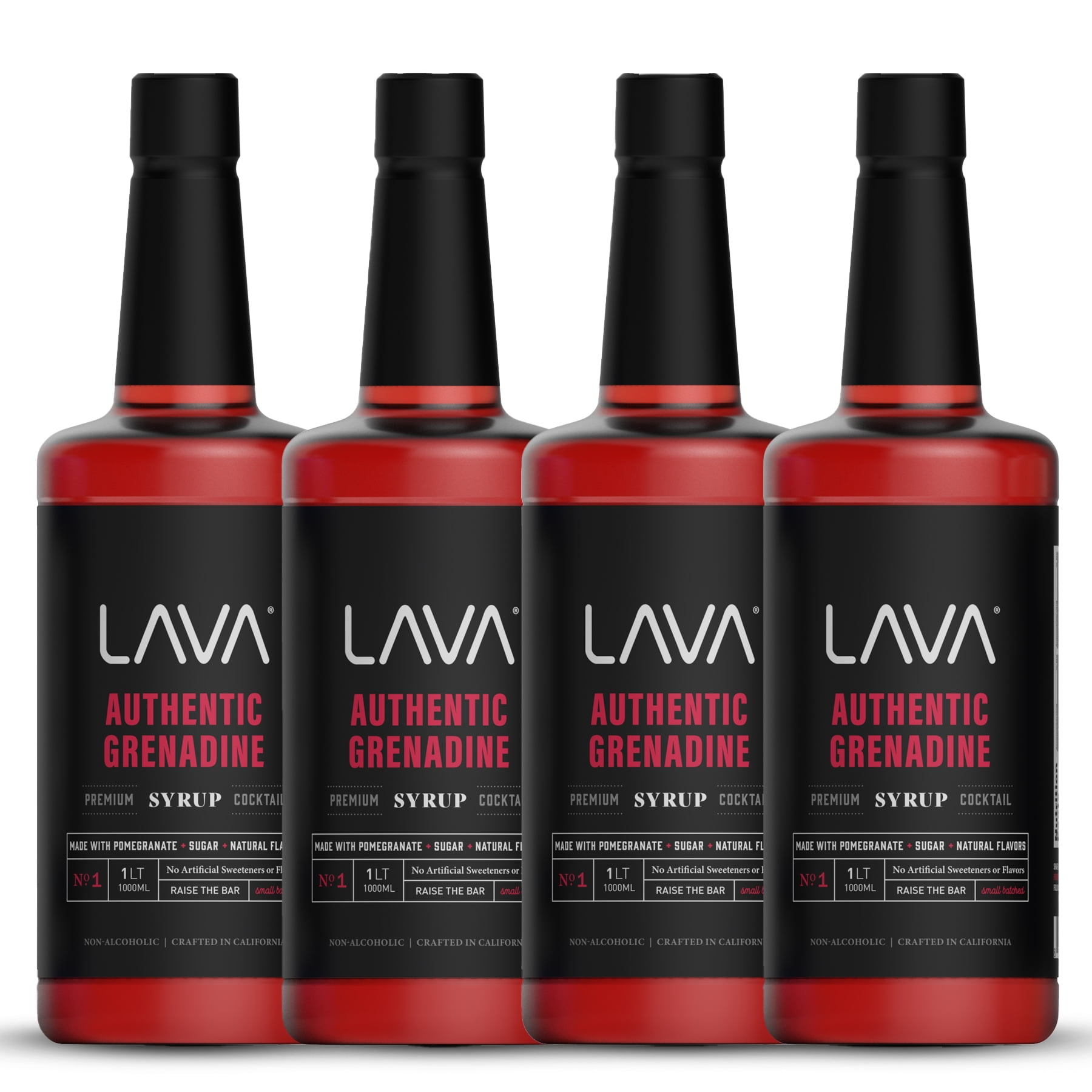 (4-Pack) LAVA Premium Grenadine Syrup, Made with Pomegranate Juice, 100 ...