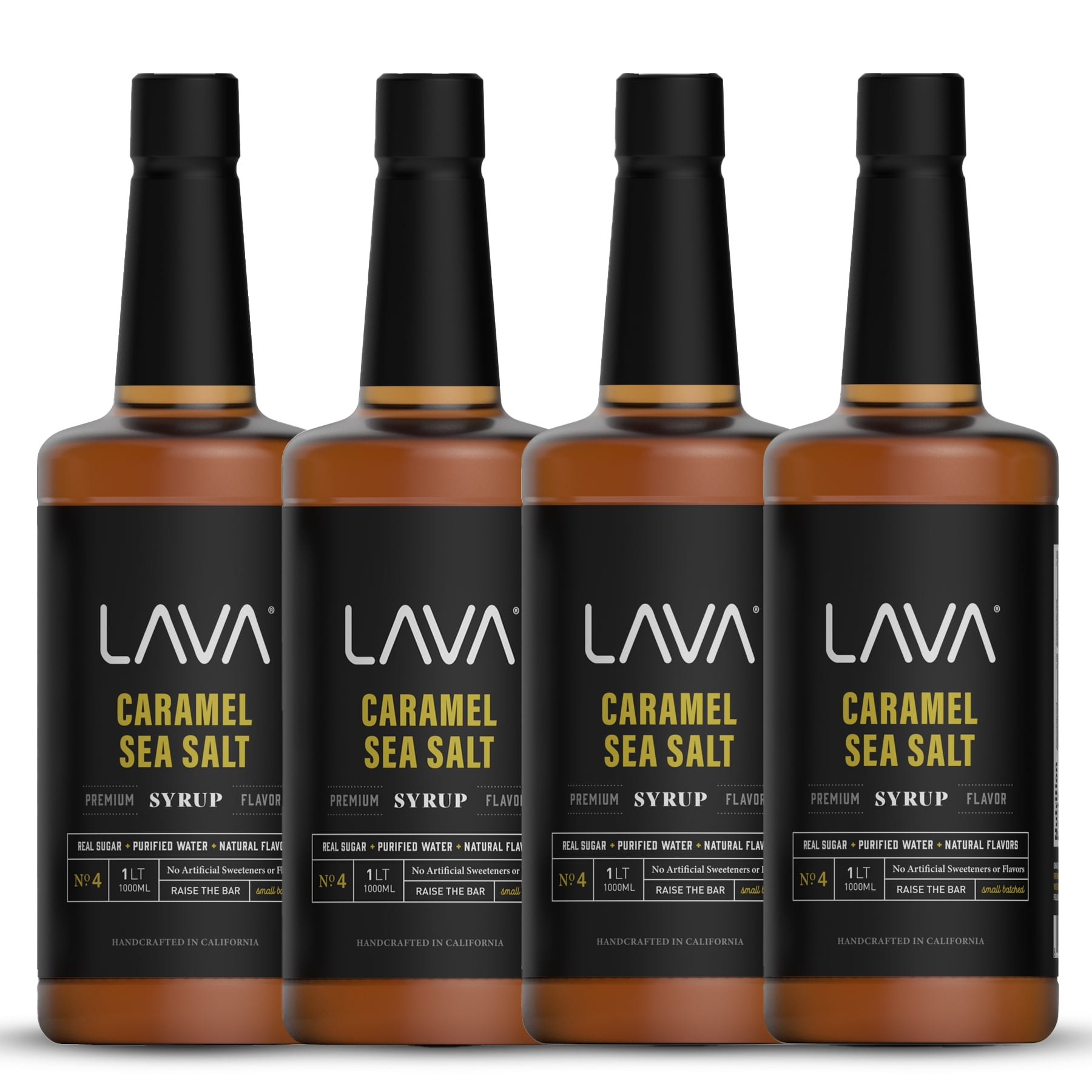 (4-Pack) LAVA Premium Salted Caramel Sea Salt Syrup, Salted Caramel ...