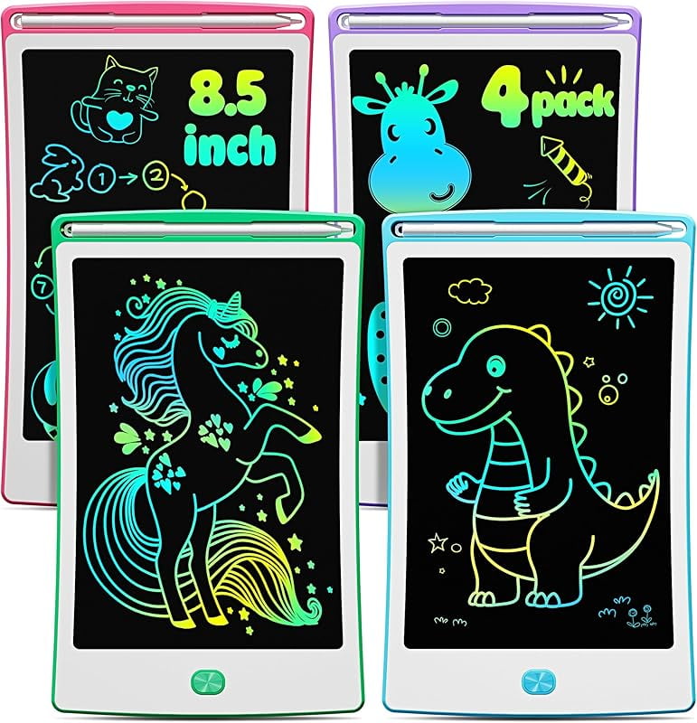 4 Pack LCD Writing Tablet, 8.5 Inch Colorful Toddlers Drawing Tablet ...