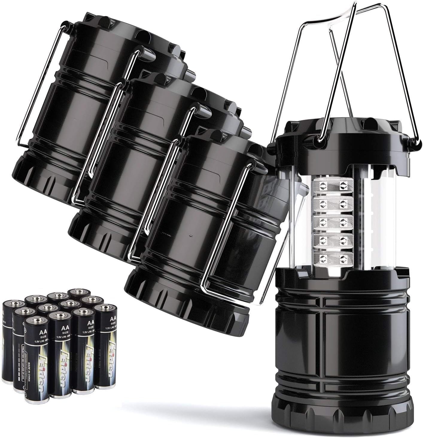 4 Pack LED Camping Lantern, LED Lanterns, Suitable Survival Kits for Hurricane, Emergency Light ...