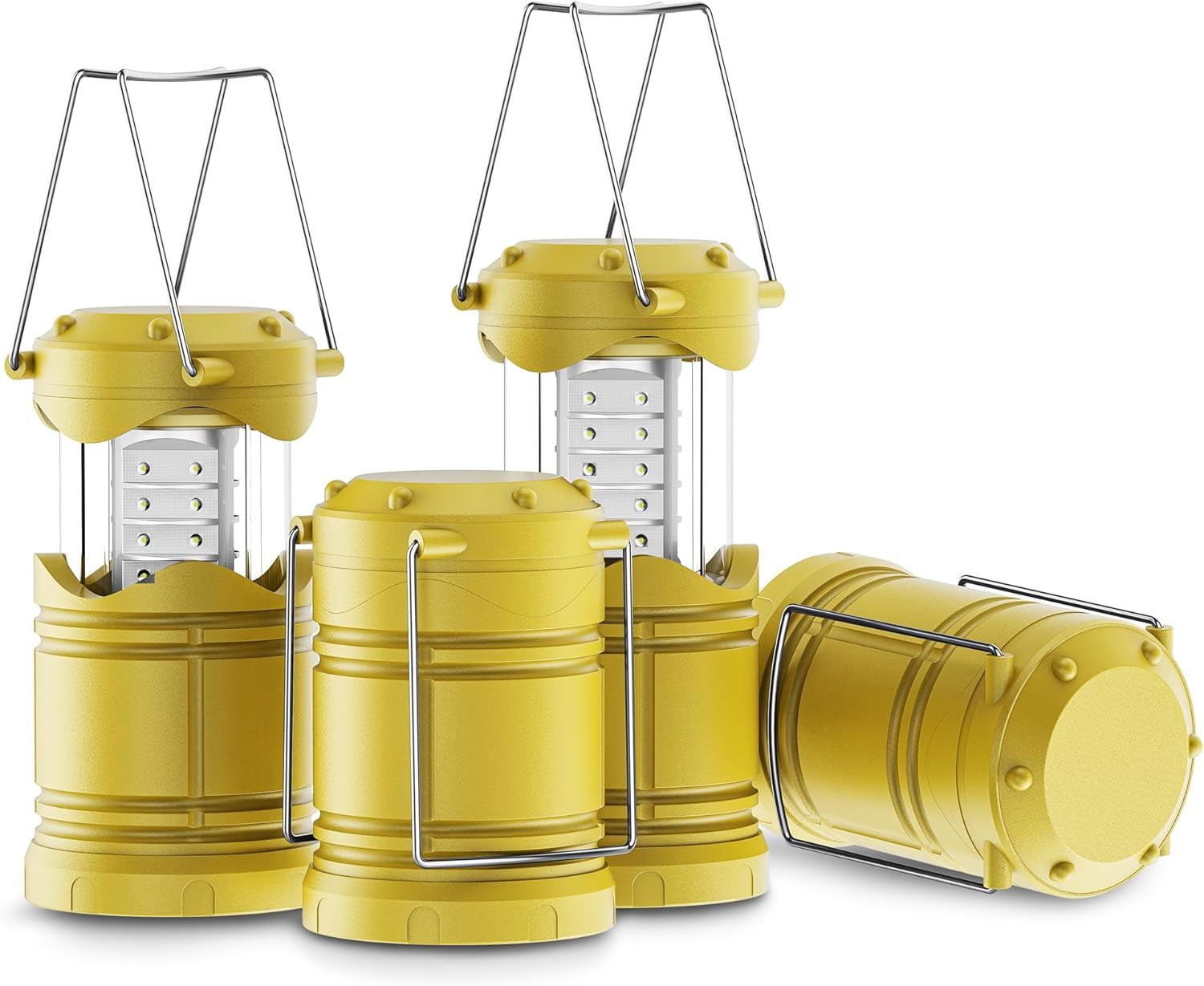 4 Pack LED Camping Lanterns, Battery Powered Camping Lights LED ...