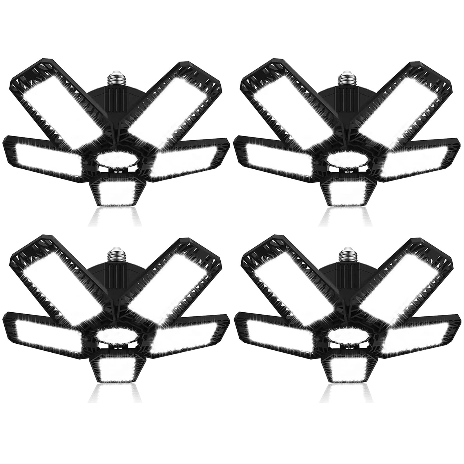 4 Pack LED Ceiling Lights, 80W Super Bright with 5+1 Adjustable Panels ...
