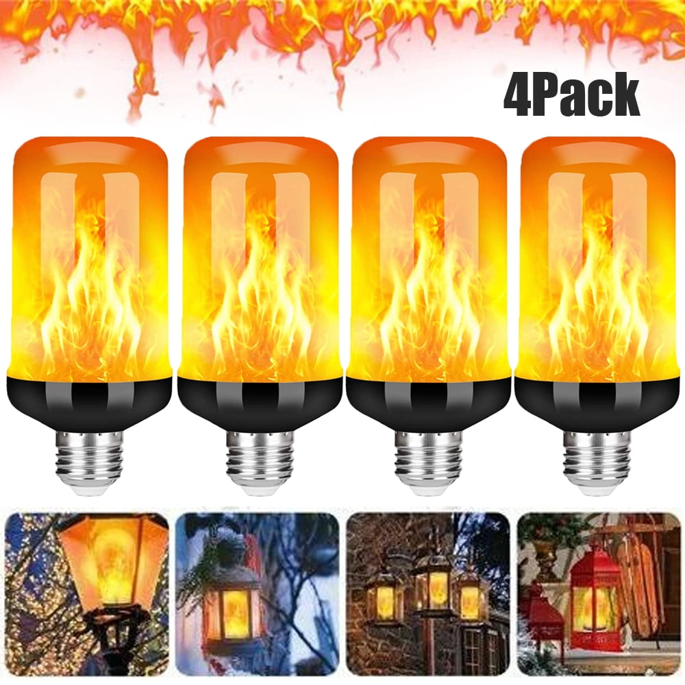 4 Pack LED Flame Effect Light Bulb, 4 Modes Gravity Sensing Fire ...