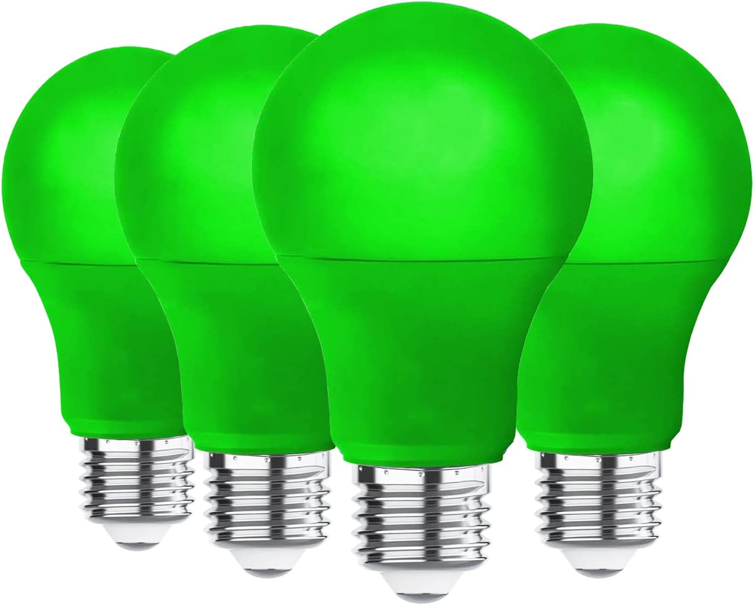 4 Pack LED Green Light Bulbs - A19 9Watts with E26 Base 60w Equivalent ...