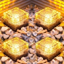 Solar Ice Cube Lights for Garden, Patio, Pathway - 4 Pack Warm White ...