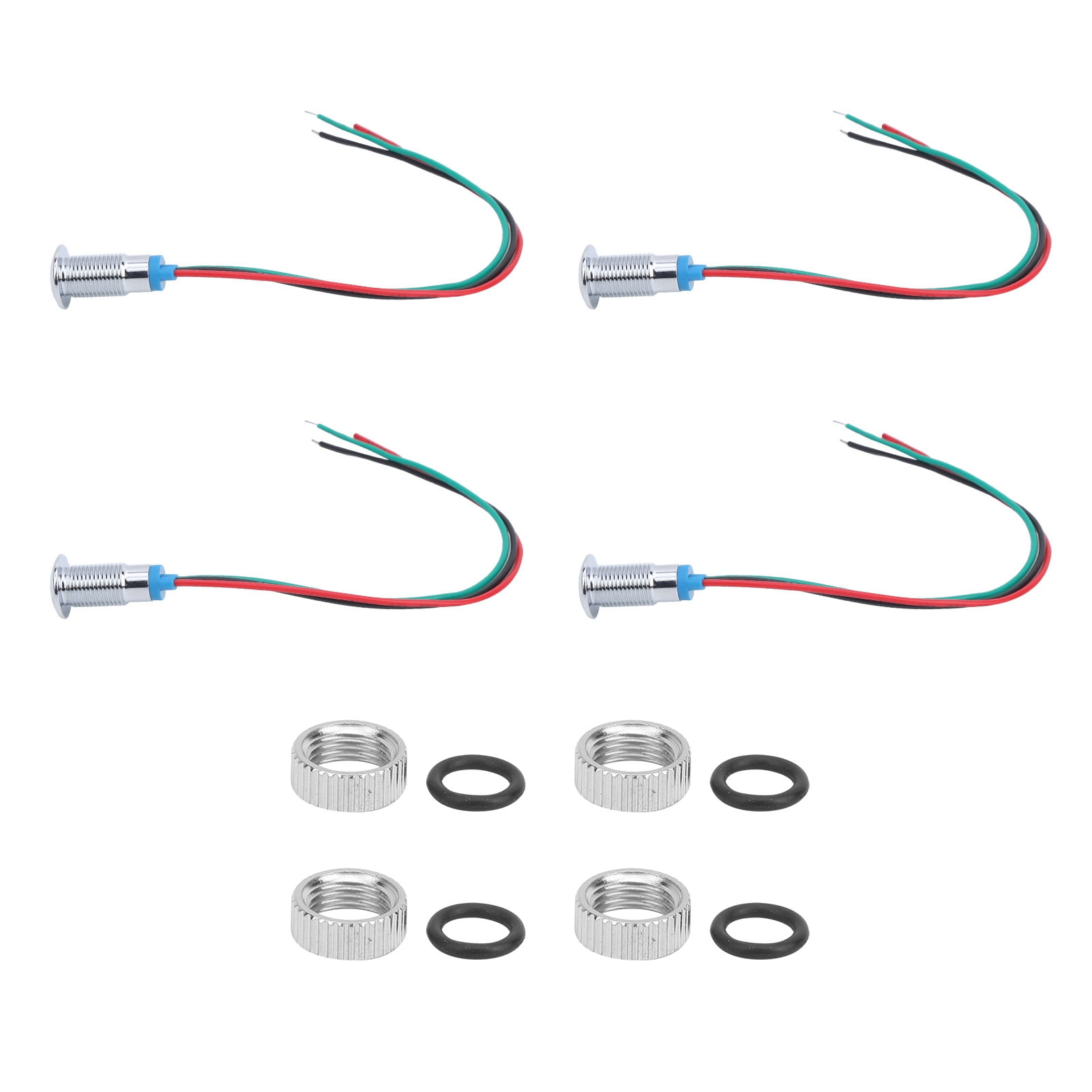4-Pack LED Indicator Light, Common Cathode, 8mm, 110-220V, Red and ...