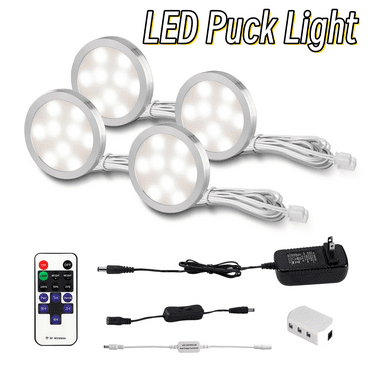 12V Under Cabinet Light LED Puck Lights Wireless Downlight Spotlights ...