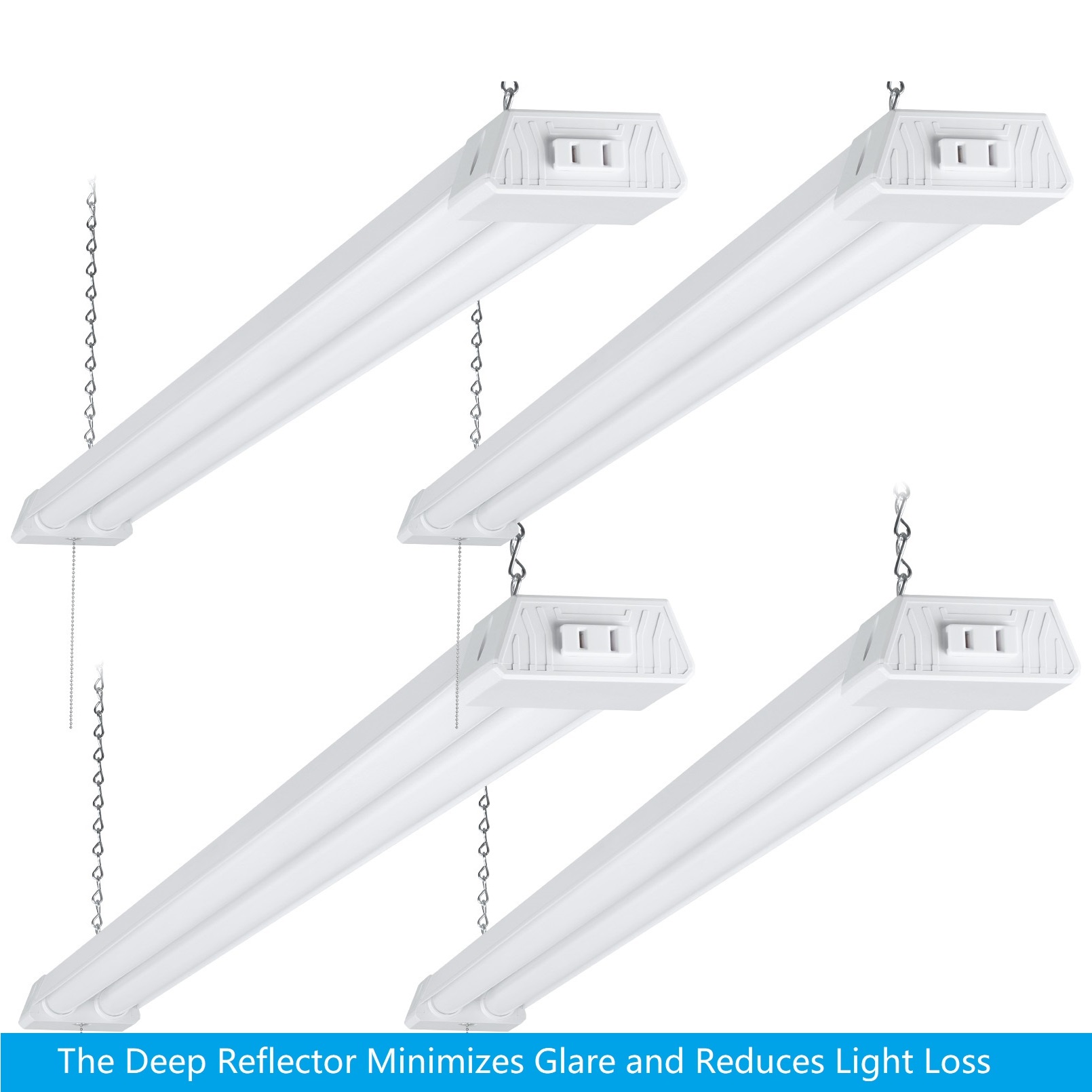 Hyper Tough 4 ft Steel, 5000 Lumen LED Shop Light, Grey - Walmart.com