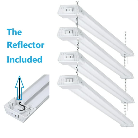 4 Pack LED Shop Light for Garage 4ft, Linkable, 5000K Daylight, 40W ...