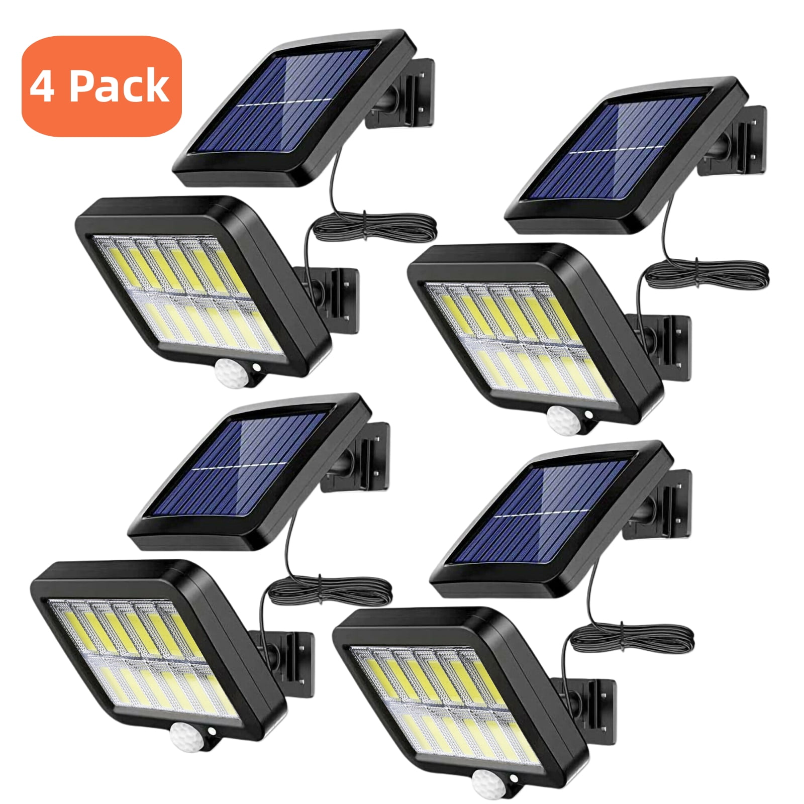 4 Pack LED Solar Street Lights Motion Sensor Light Outdoor with Bright ...