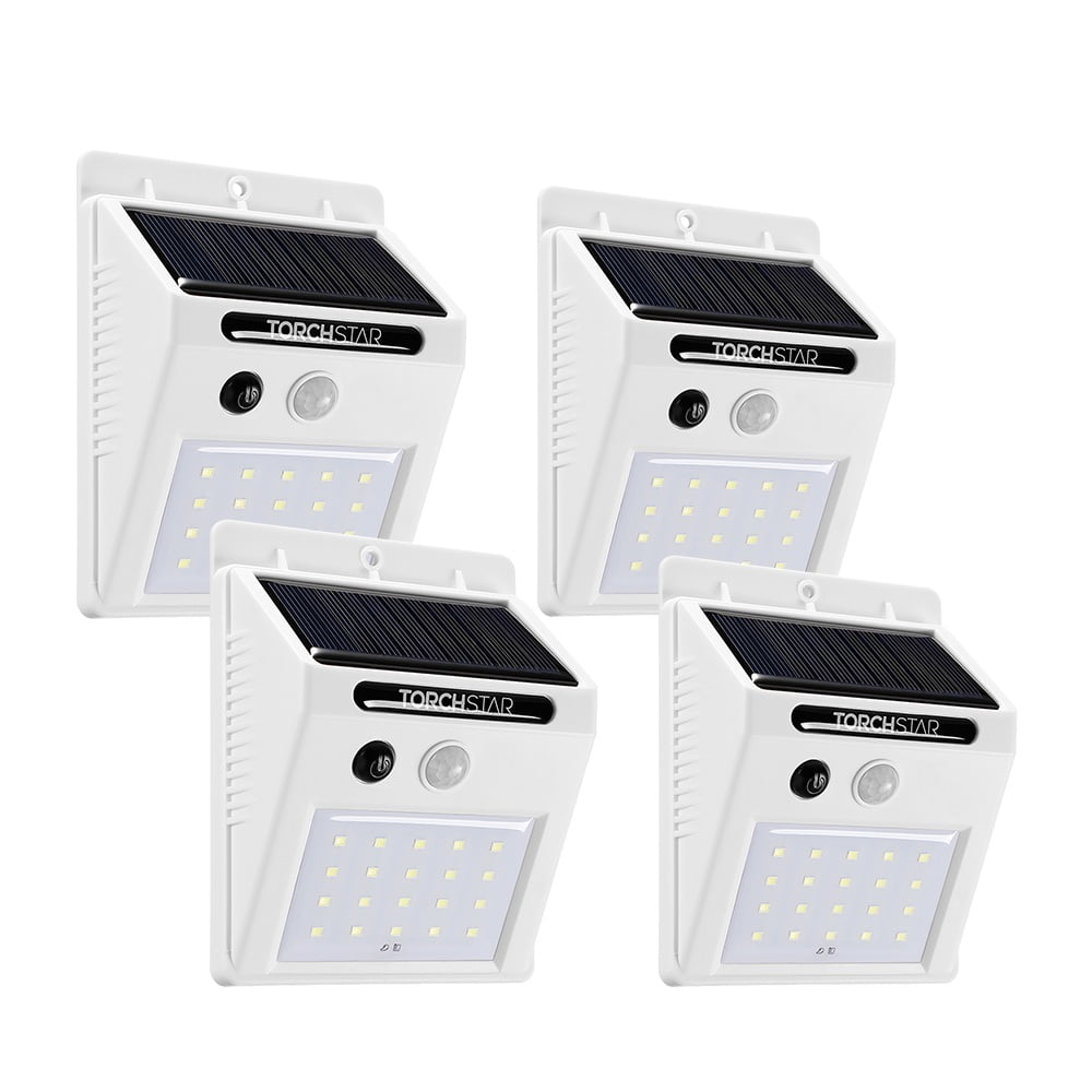 4 Pack LED Solar Wall Light, Sensor Motion Security Lighting Outdoor ...