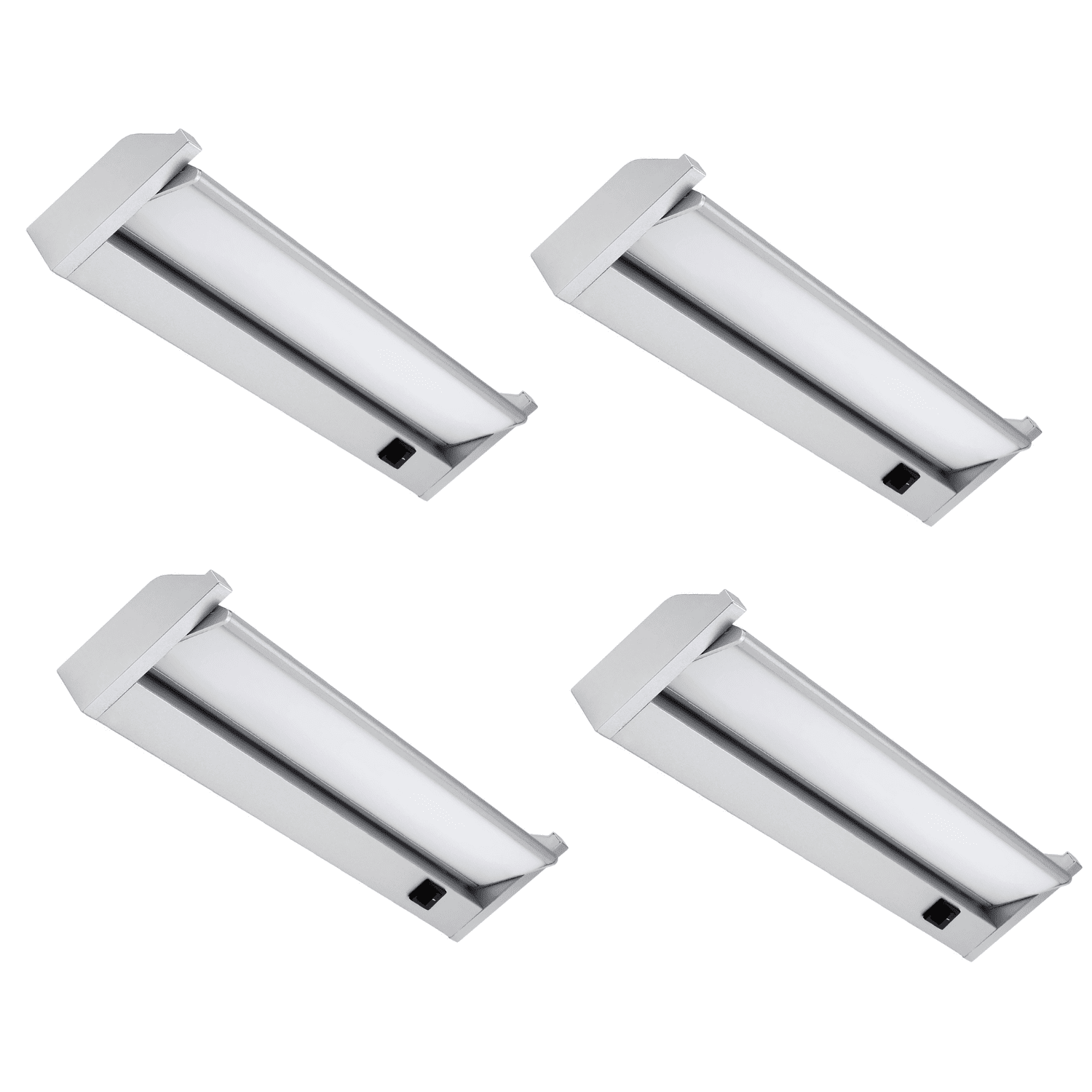 4 Pack LED Under Cabinet Lighting, 120V Rotatable Lens, Aluminum ...