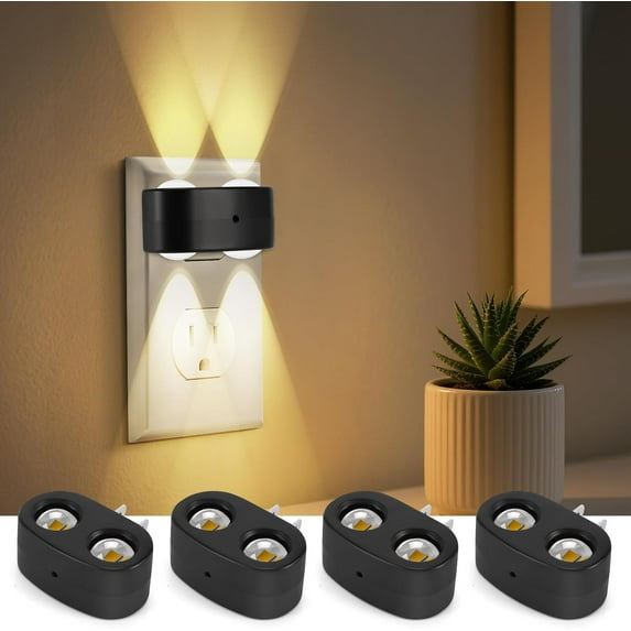4-Pack LED s Plug into Wall, 2700K Soft White with Light Sensor ...