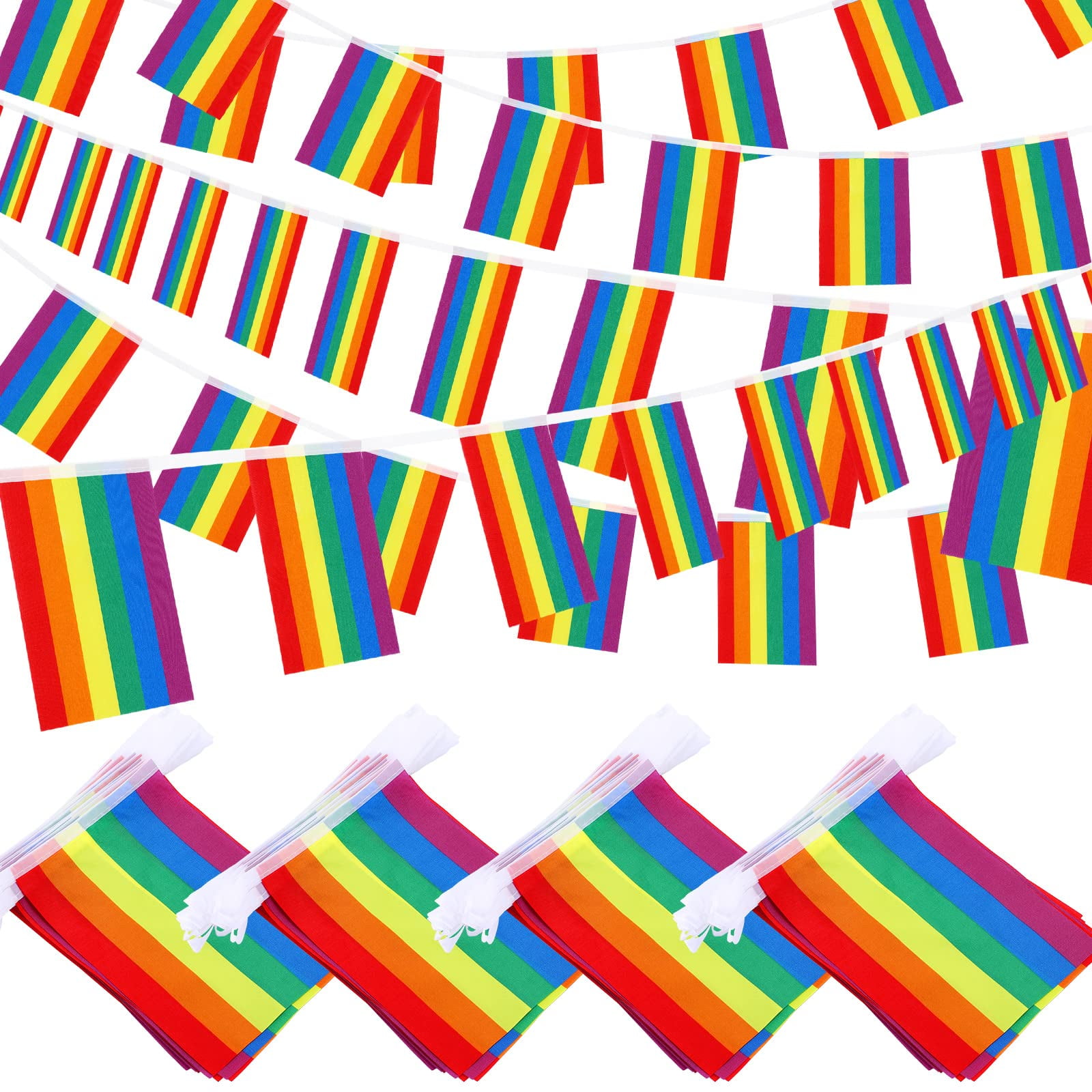 4 Pack LGBTQ Rainbow CI30 Pride Banners Bunting Flags, Rainbow Flag ...