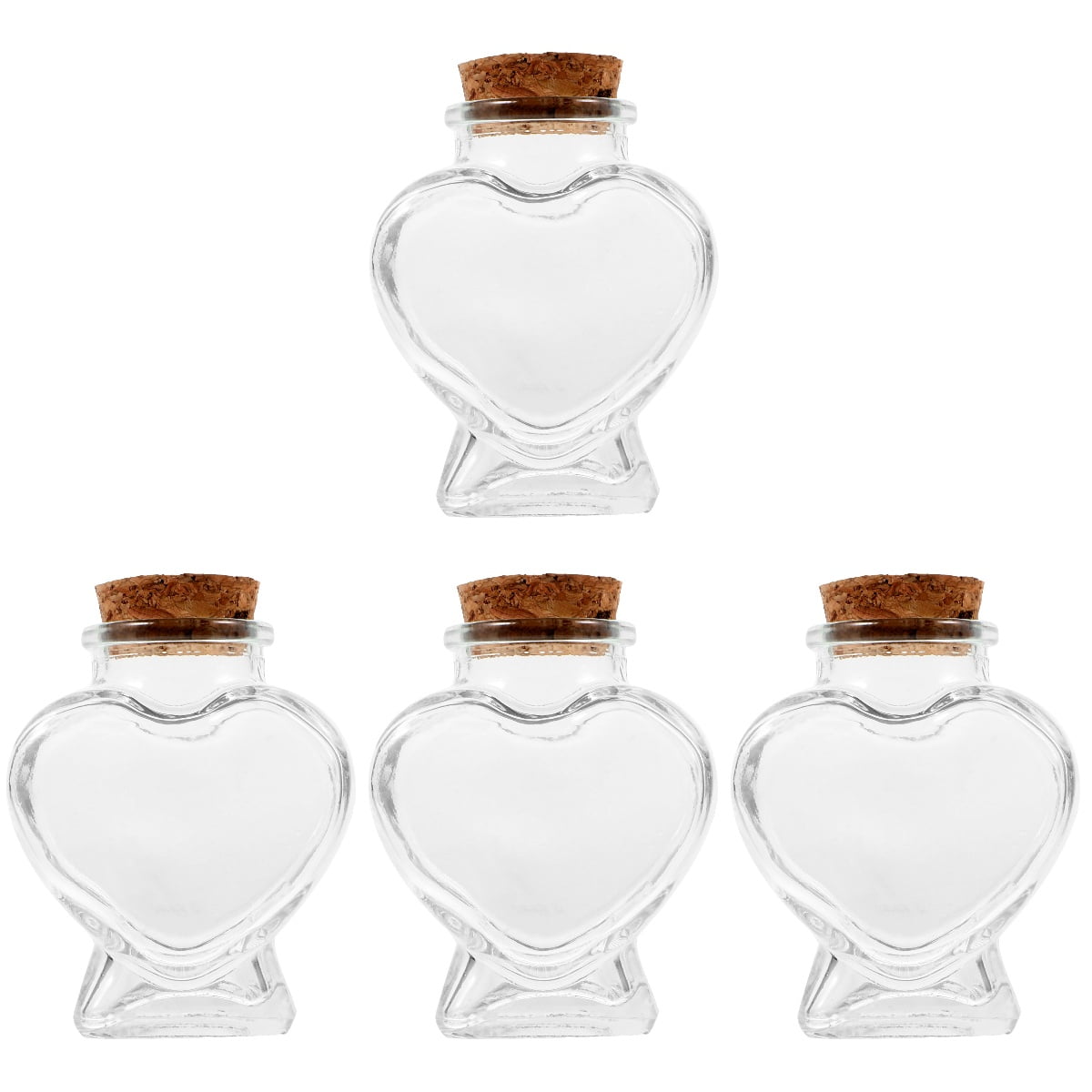 4 Pack Landscape Container Heart Shaped Containers Jars Cork - Walmart.com